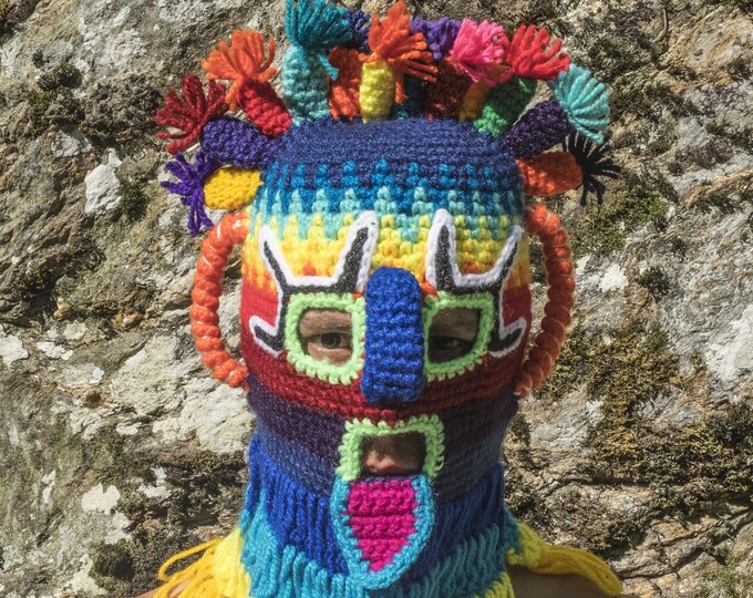 Aya Huma (diablo Huma-huma Devil) Hand-knitted Colorful Ritual Mask ...