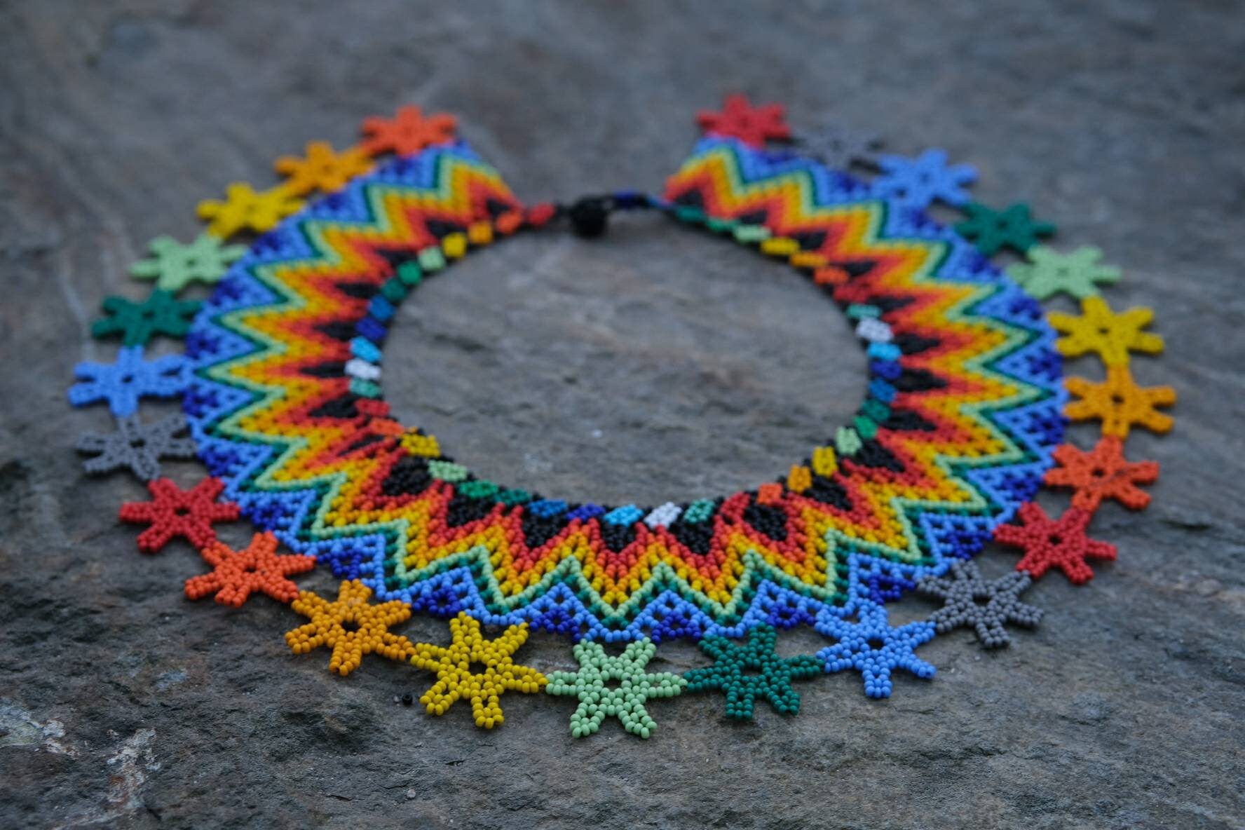 Original Embera Chami large Okamatraditional beaded collar | Etsy