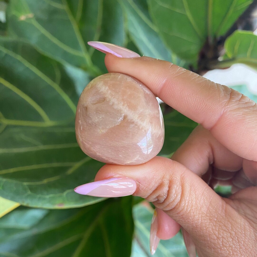 Peach Moonstone Tumbled Stone, Peach Moonstone Tumbles, Polished Peach ...
