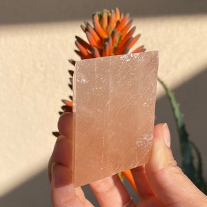 Pink Optical Calcite Stone, Blush Pink Calcite Crystal Freeform ...