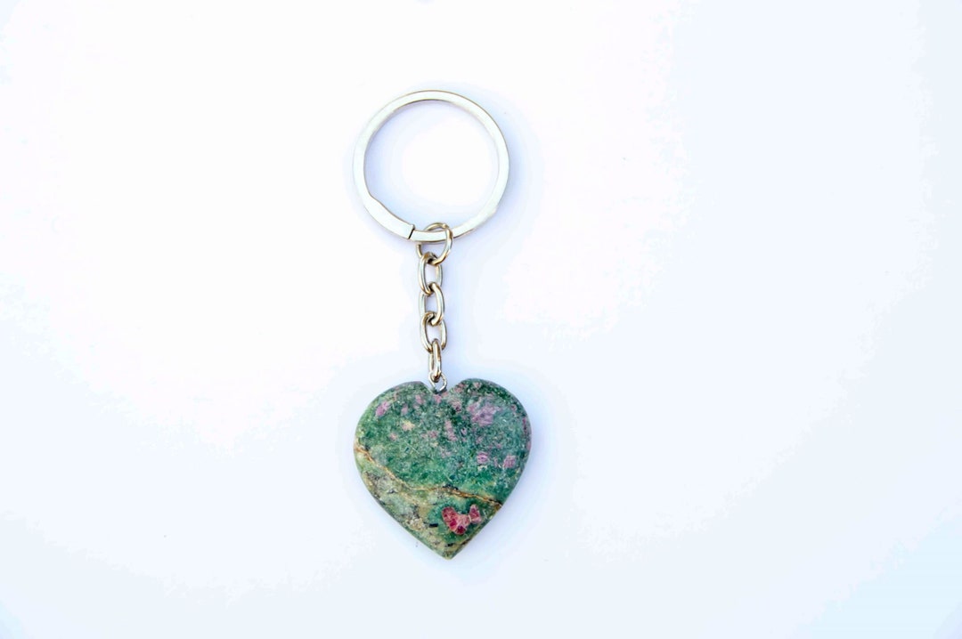 Crystal Heart Keychain, Crystal Heart Charms Key Chain, Silver Keychain ...