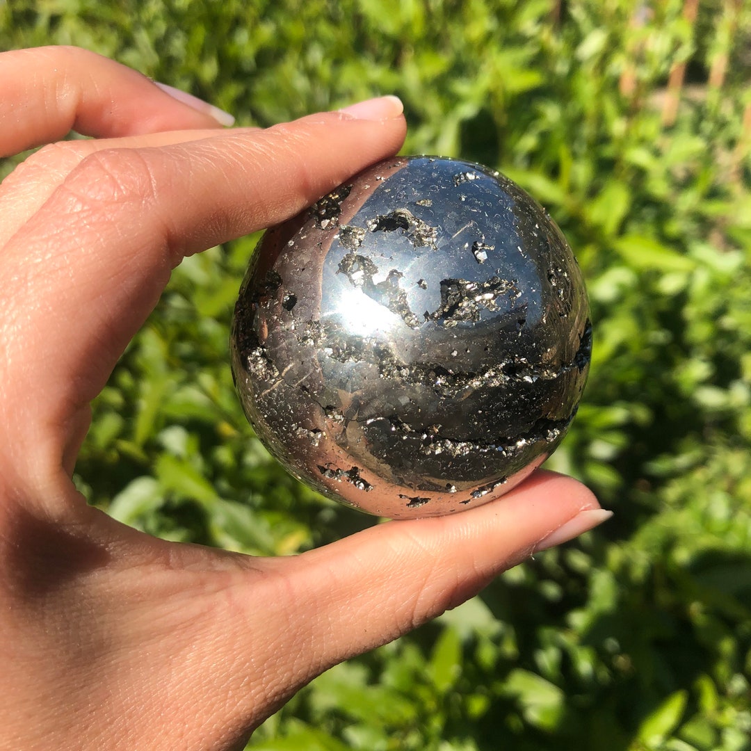 Pyrite Sphere, Peruvian Pyrite Crystal Healing Sphere - Etsy
