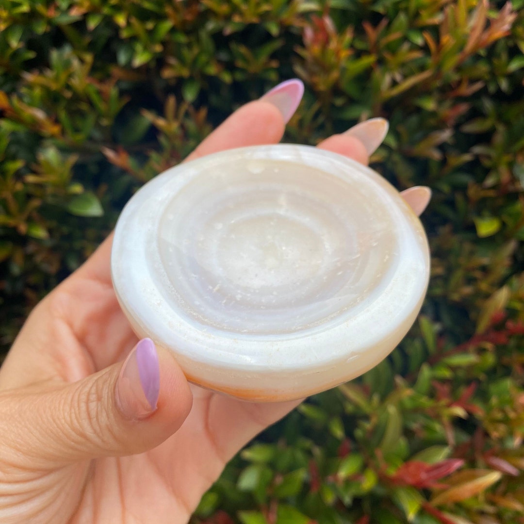 Agate Stone Bowl, Natural Agate Stone Bowl, Polished Agate Crystal Dish ...