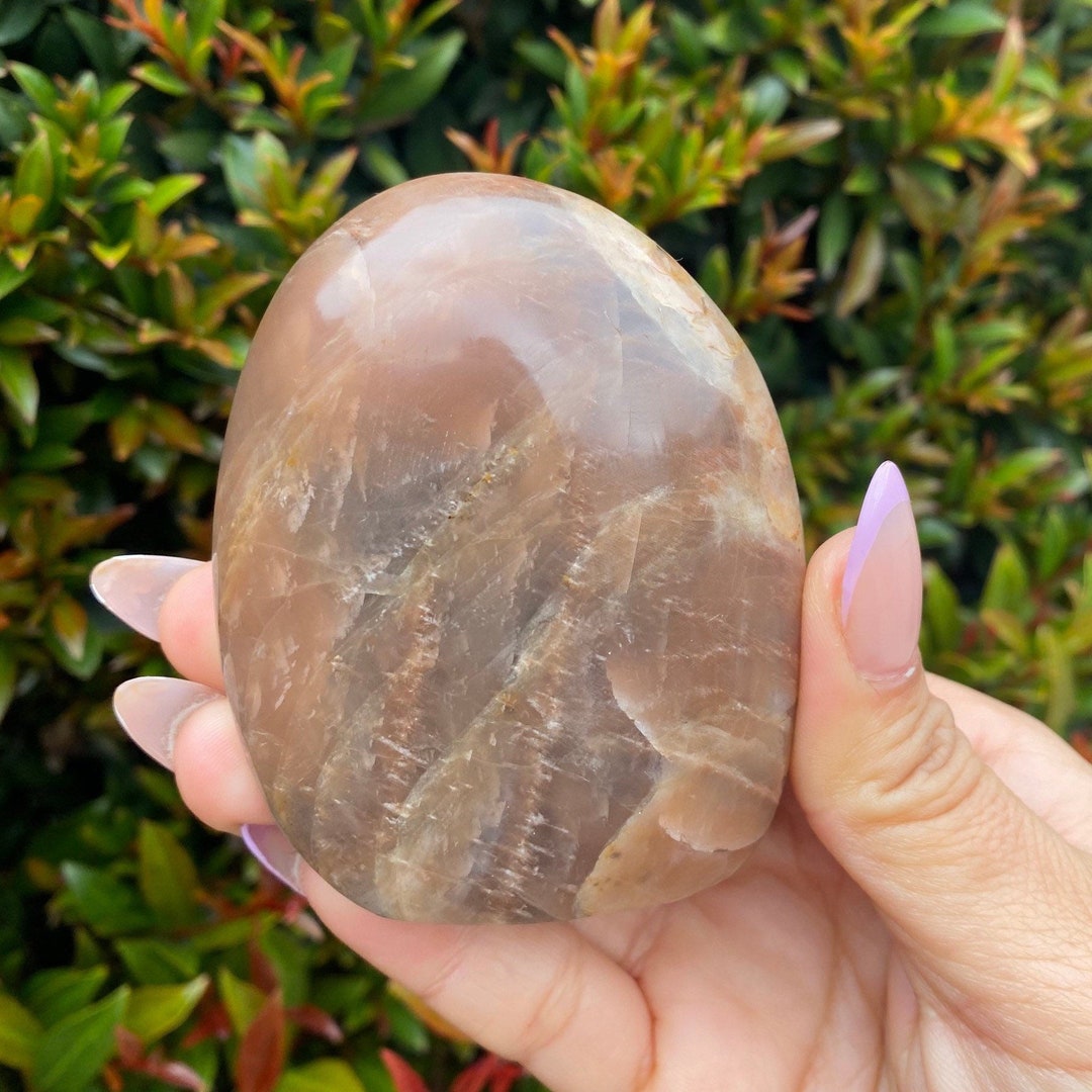 Black Peach Moonstone Freeform, Polished Peach Black Moonstone Crystal ...