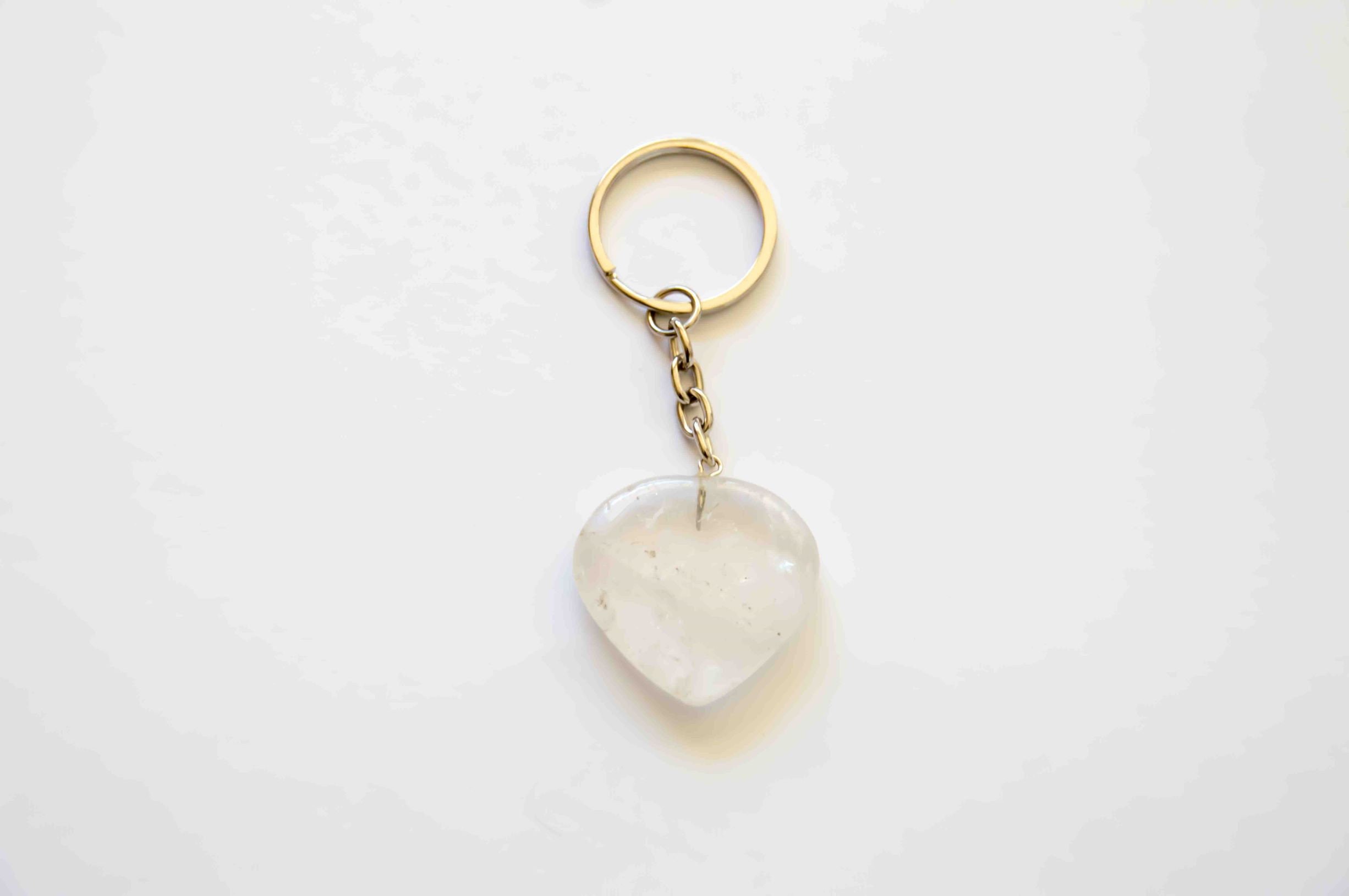 Crystal Heart Keychain Crystal Heart Charms Key Chain Silver - Etsy ...