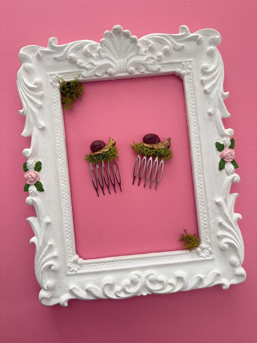 Mini Snail Fairycore Cosplay Hair Comb Hair Pin Real Moss - Etsy