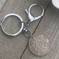 Vintage Nickel Double Coin Keychain - Etsy