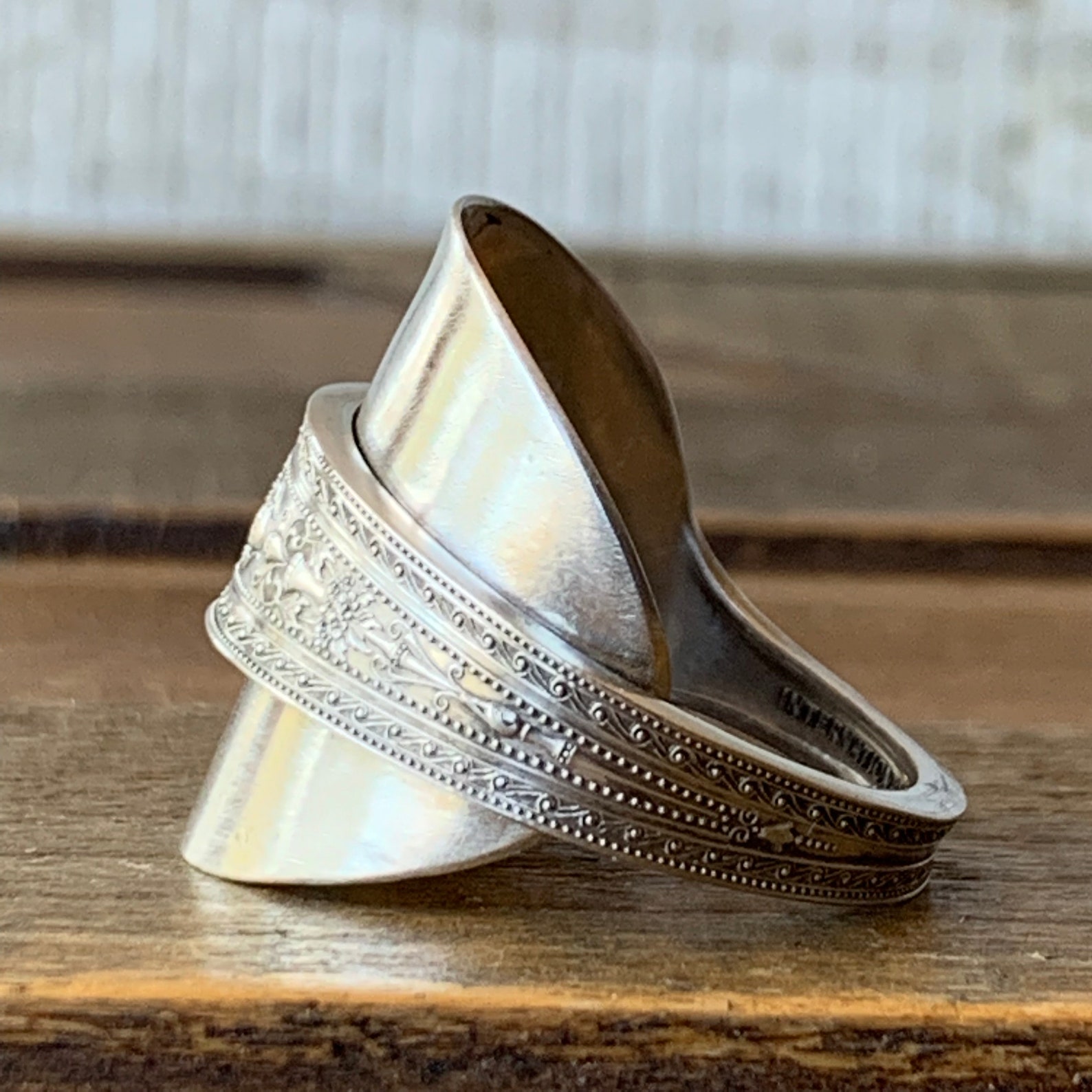 Vintage Sterling Silver Spoon Ring, Wedgewood Demitasse, Hand Forged - Etsy