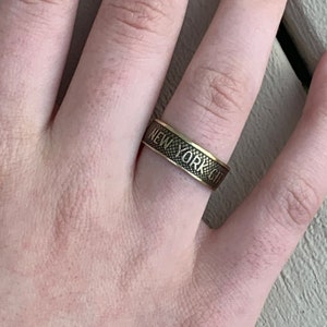 NYC Transit Token Ring, New York City, Brass Band, Upcycled Jewelry ...
