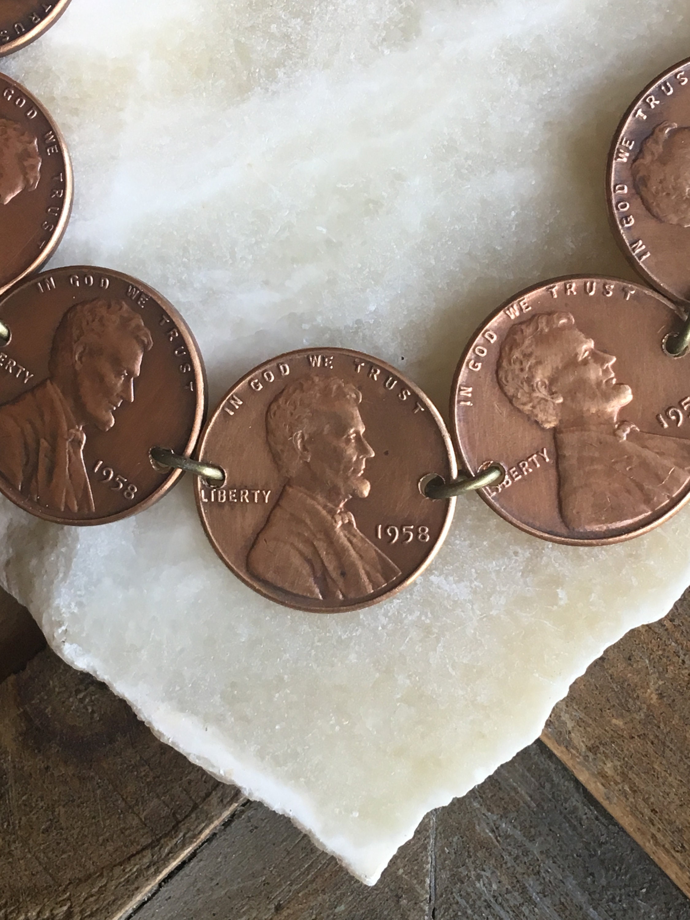 Custom Penny Bracelet, Birthday Gift, USA Coin Jewelry - Etsy