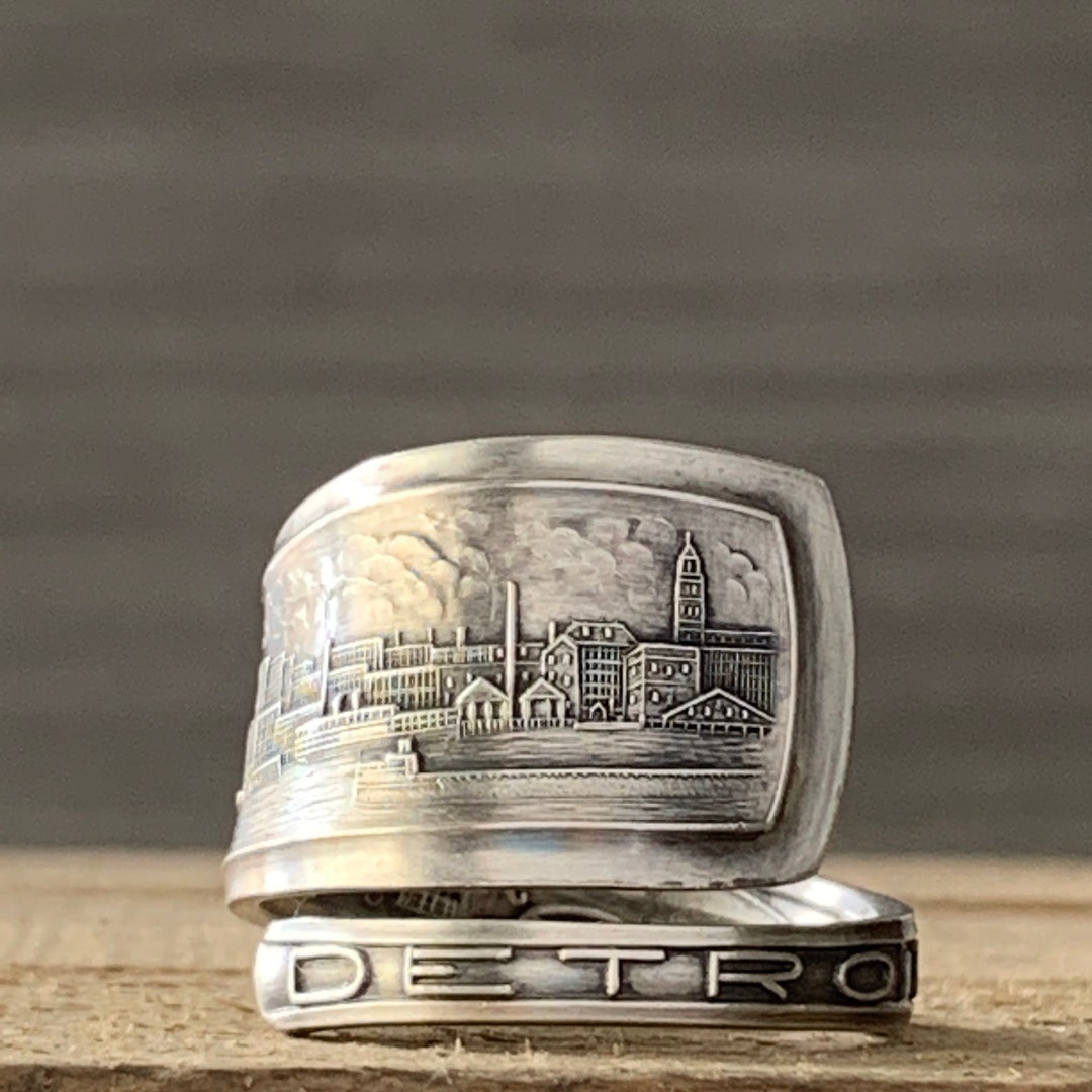 Vintage Detroit Spoon Ring, Sterling Silver, Upcycled Hand Forged ...