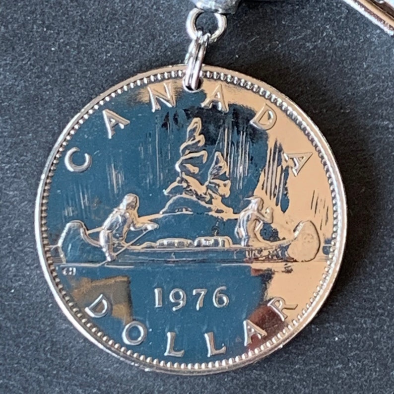 Canadian Dollar Coin Keychain, Native American Canoe, Algonquin Canada ...