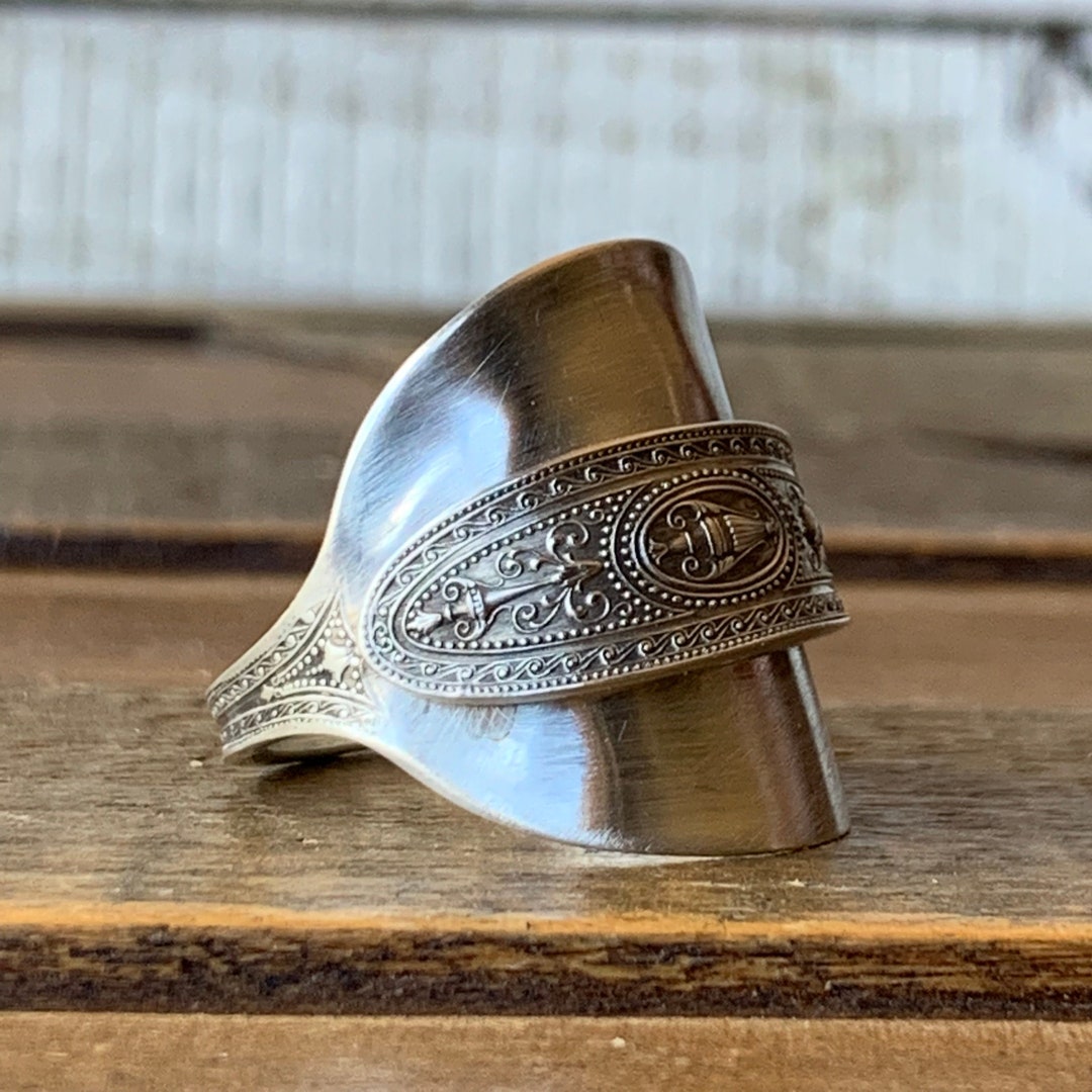 Vintage Sterling Silver Spoon Ring, Wedgewood Demitasse, Hand Forged - Etsy