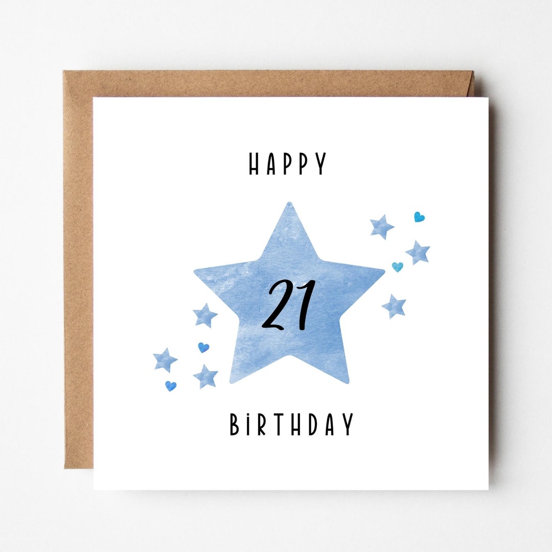 21st Birthday Card, 21 Birthday Card, Twenty First Birthday Card ...