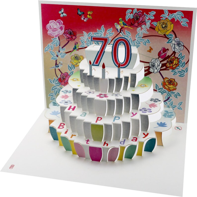 70th Birthday Laser Cut Pop Up Card Pop170 Etsy