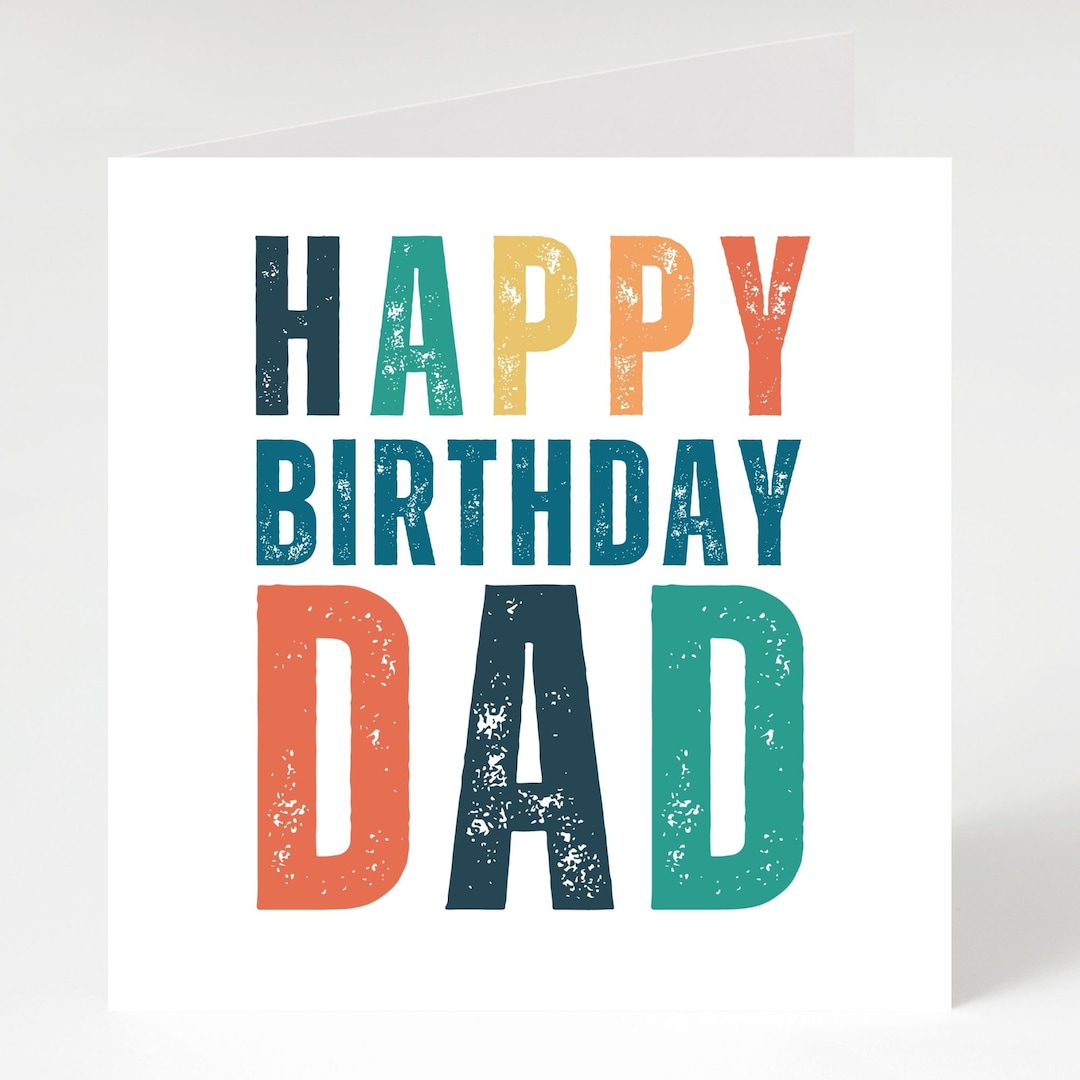 Happy Birthday Dad Card, Stylish Modern Birthday Greeting for Father ...