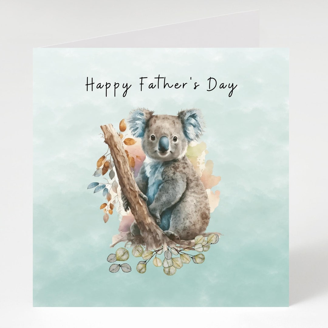 Father's Day Card Cute Koala Bear Card From Son From Daughter, Card ...