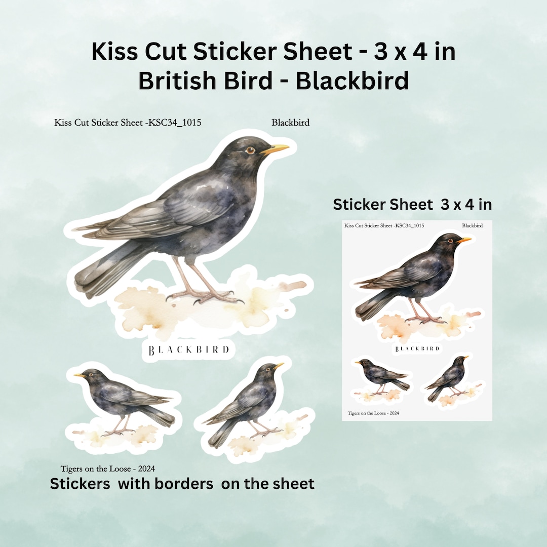 British Bird Stickers Kiss Cut Vinyl Sheet Birdwatching Planners ...
