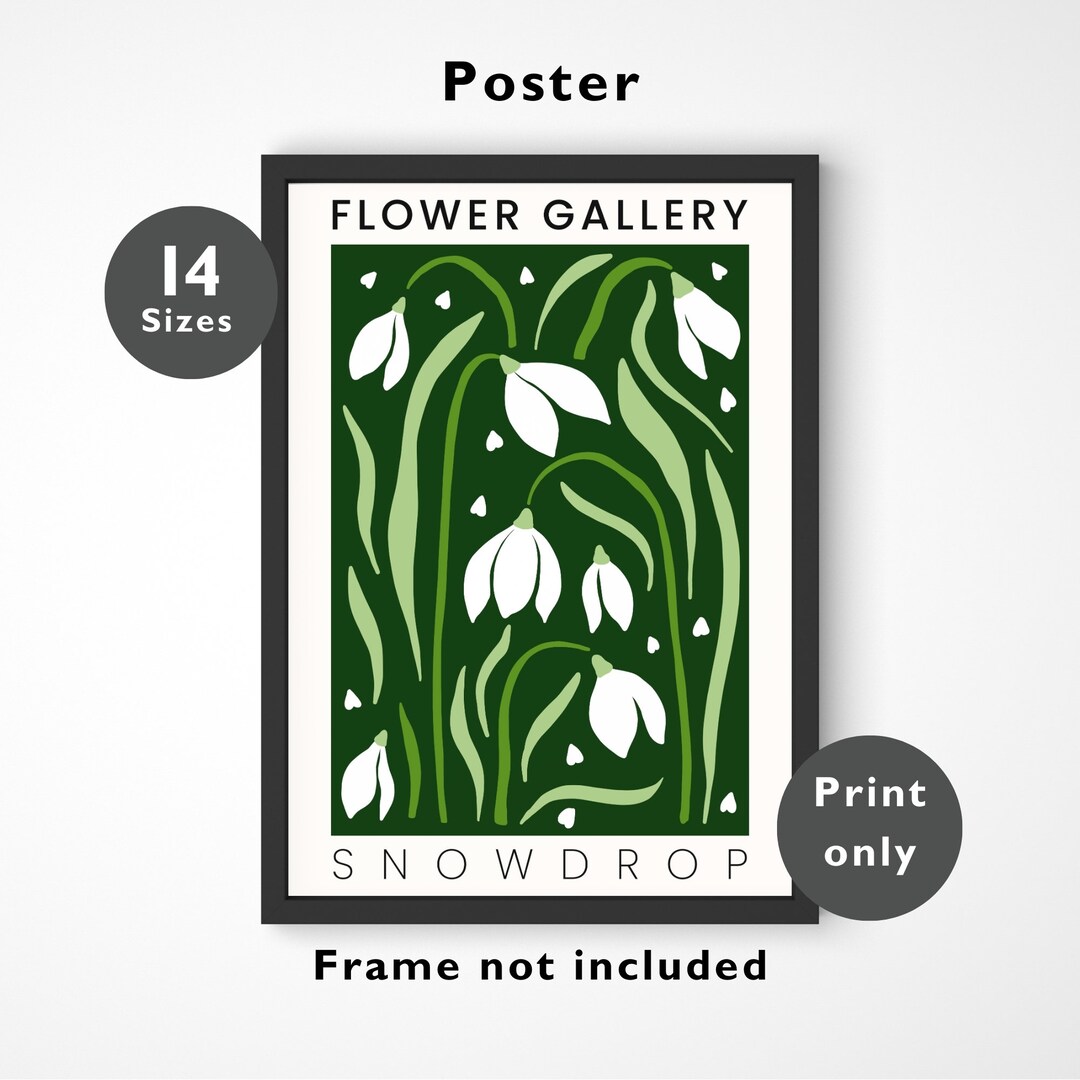 Flower Gallery Poster Abstract Floral Wall Art Contemporary Print ...