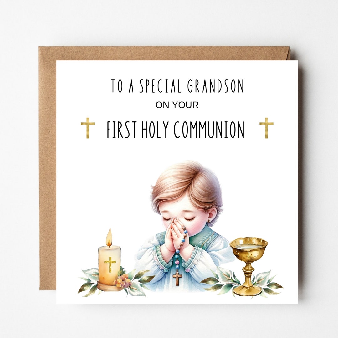 Personalised 1st Holy Communion Card for Boy, First Holy Communion ...
