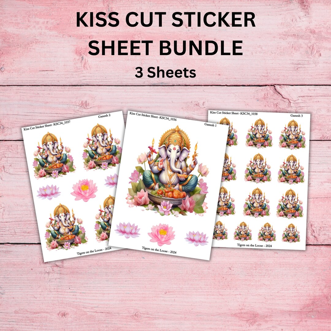 Stickers Sheet Bundle Ganesh Stickers Kiss Cut Removable Matt or Gloss ...