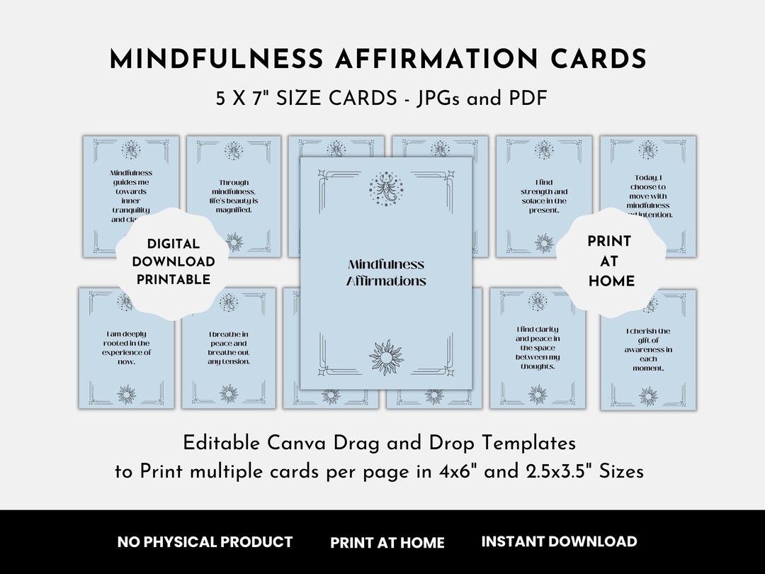 Mindfulness Affirmation Cards Daily Focus Self Care Drag - Etsy