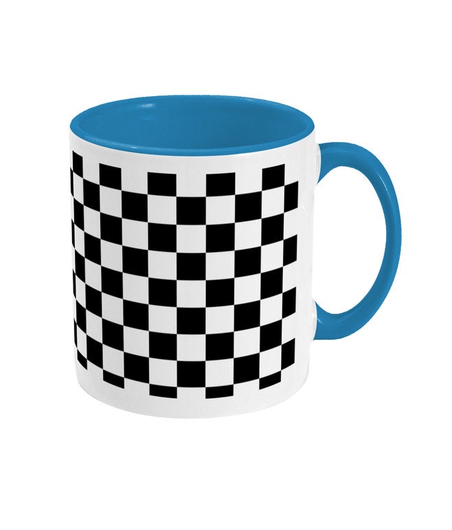 Check Pattern Mug Chequerboard Pattern Two Tone Coffee Tea Mug - Etsy