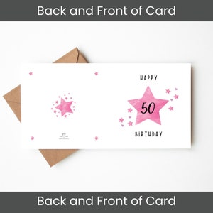 50th Birthday Card Milestone Age Greeting 10 Colours - Etsy