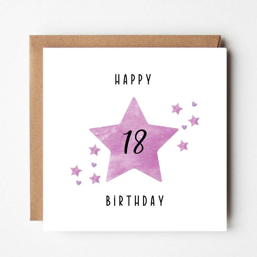 18th Birthday Card, 18 Birthday Card, Eighteenth Birthday Card ...