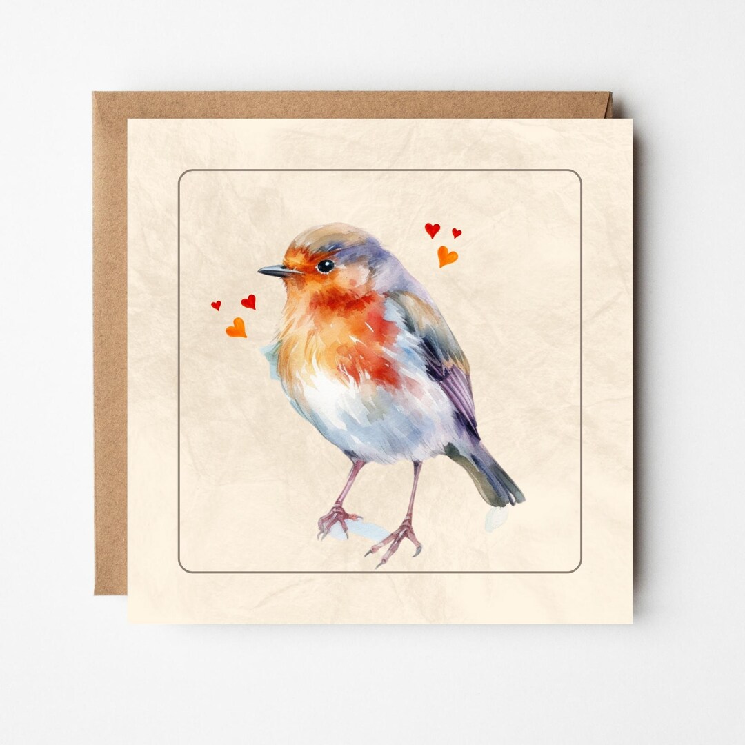 Red Robin Card, Greeting Card, Cute Bird Wildlife, Blank Card, All ...