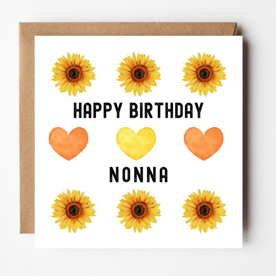 Nonna Birthday Card, Happy Birthday Nonna Greeting Card , Watercolour ...