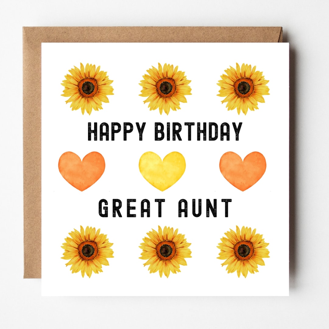 Great Aunt Birthday Card, Happy Birthday Greeting Card for Great Aunt ...