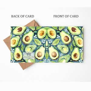 Avocado Fruit Card Modern Colourful All Occasions Greeting Card Blank ...