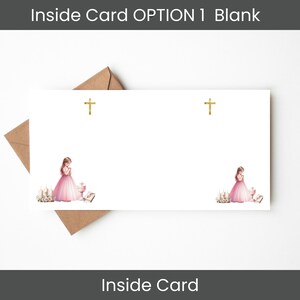 Communion Card for Girl, First Holy Communion Greeting Card, Gift for ...
