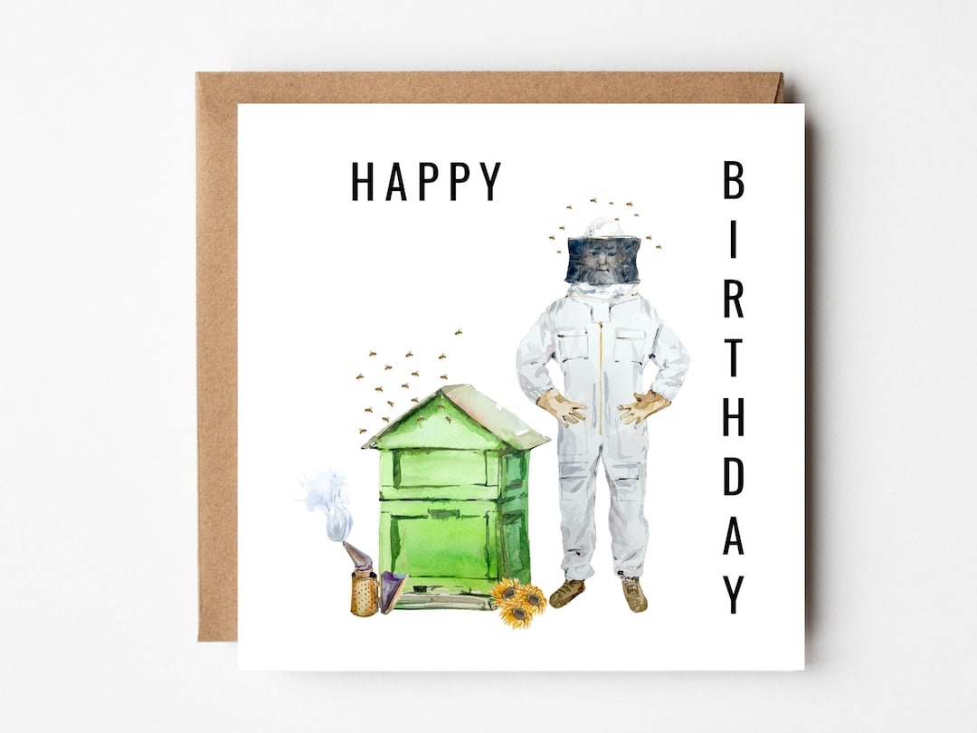 Birthday Card Beekeeper Card, Beehive Honey Farmer, Card for Beekeeper ...
