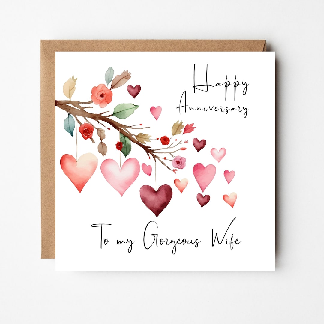 Happy Anniversary Wife Card, Anniversary Card for Wife, Gorgeous Wife ...