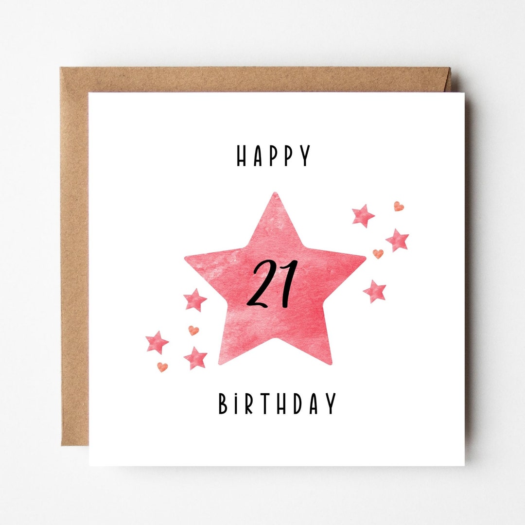 21st Birthday Card 21 Birthday Card Twenty First Birthday - Etsy