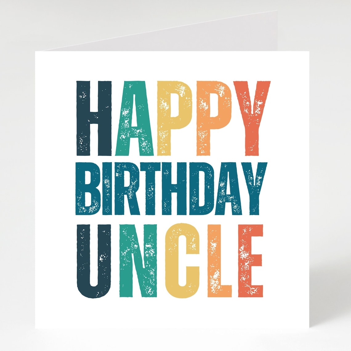 Uncle Birthday Card Modern Birthday Greeting Card Textured - Etsy