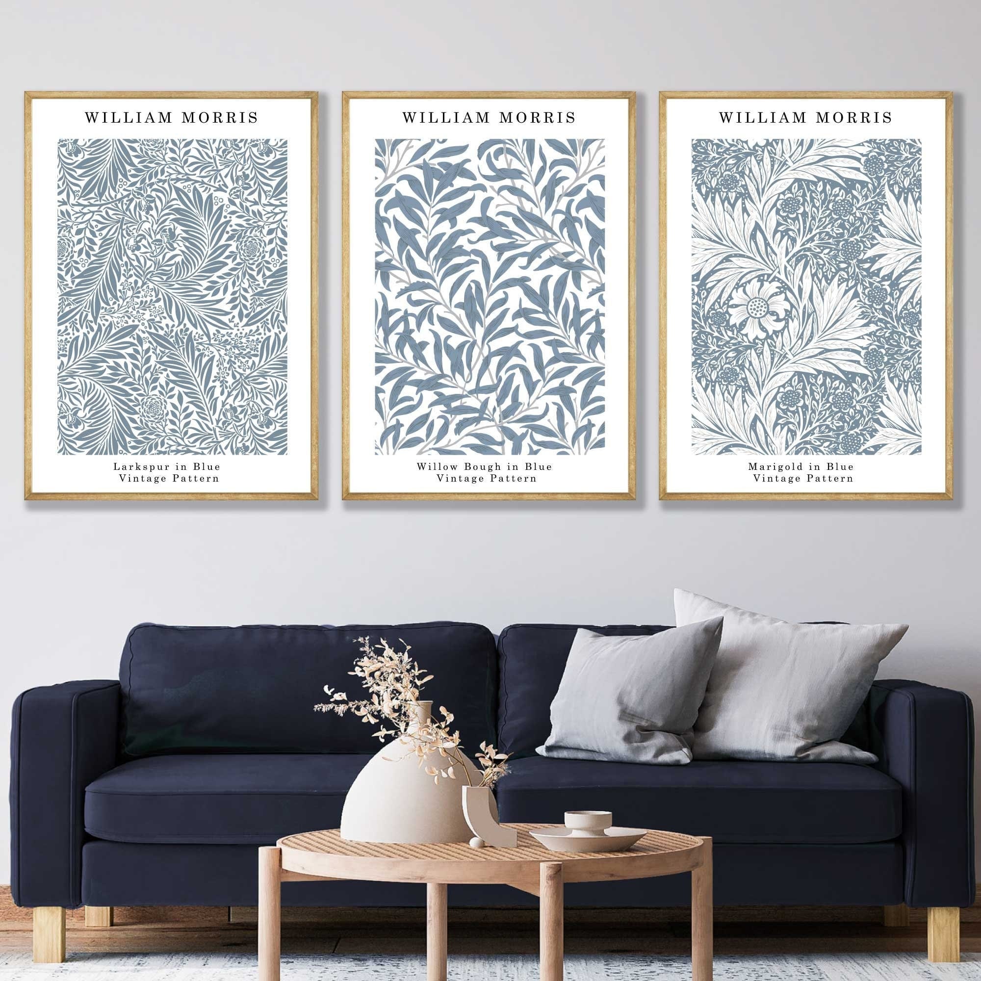William Morris Set of 3 Art Prints William Morris Print Blue - Etsy UK