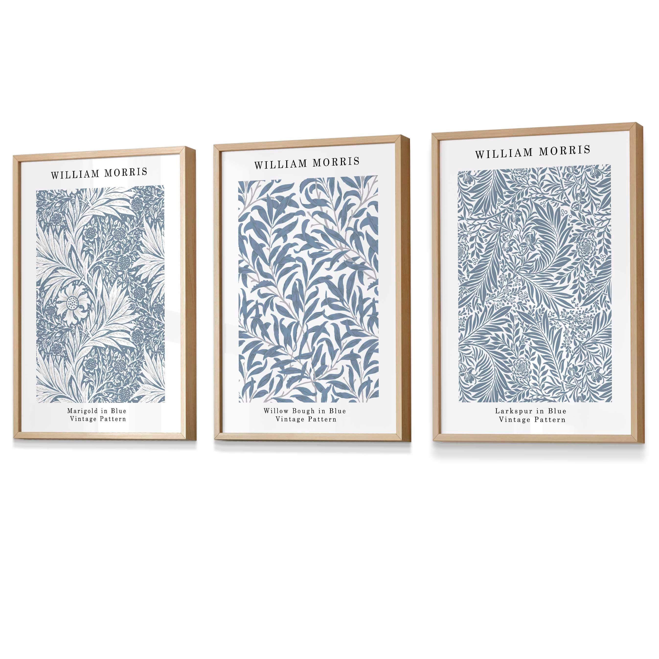 William Morris Set of 3 Art Prints William Morris Print Blue - Etsy