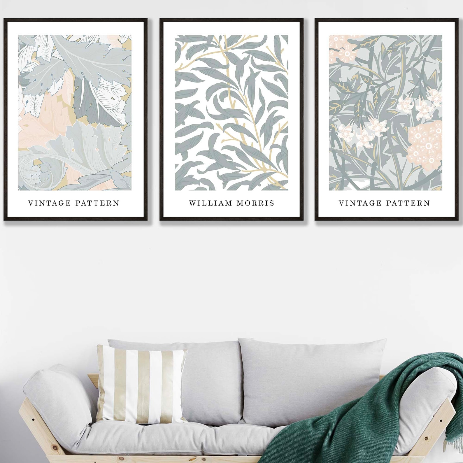 William Morris Pattern Set of 3 Art Prints, William Morris Print ...