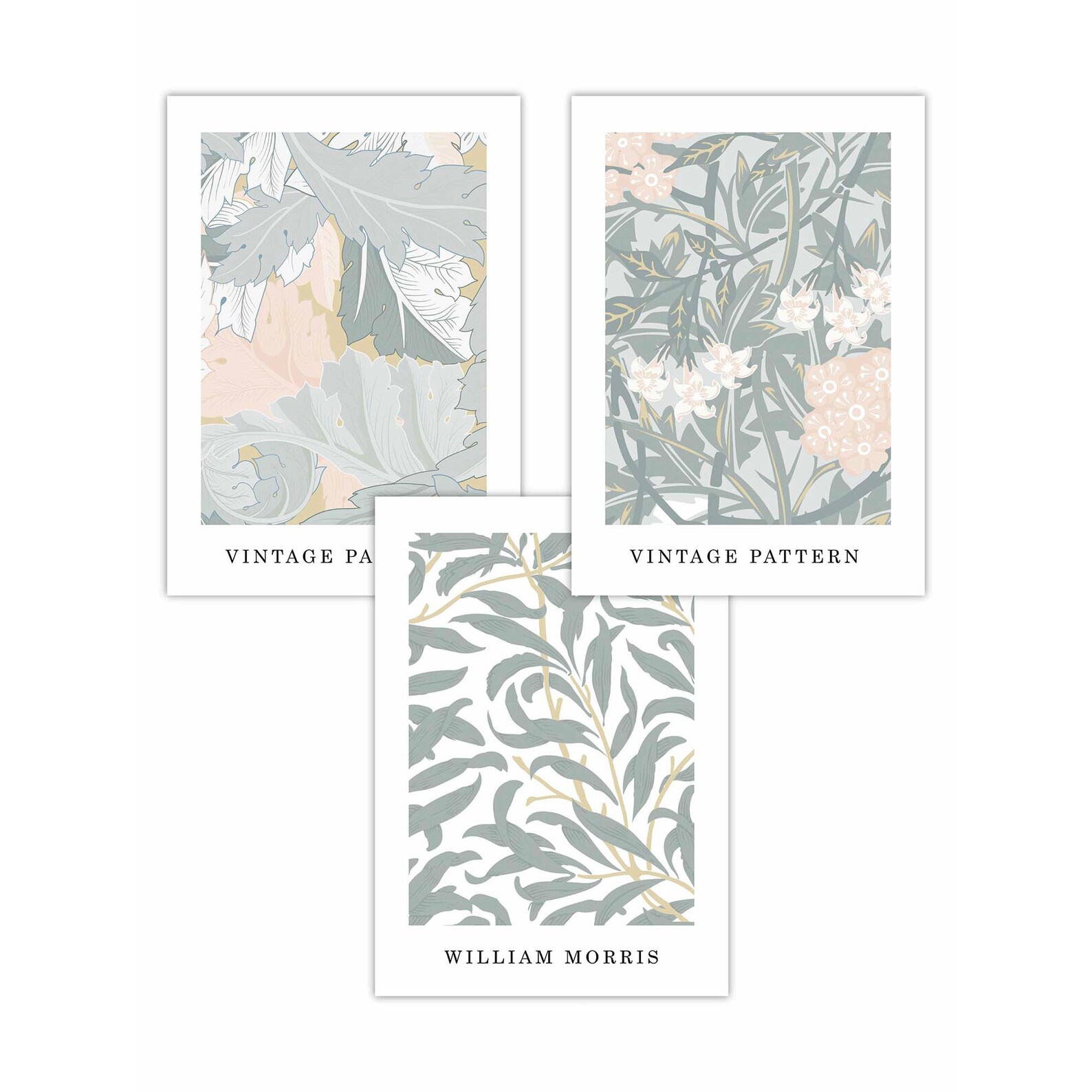William Morris Pattern Set of 3 Art Prints, William Morris Print ...