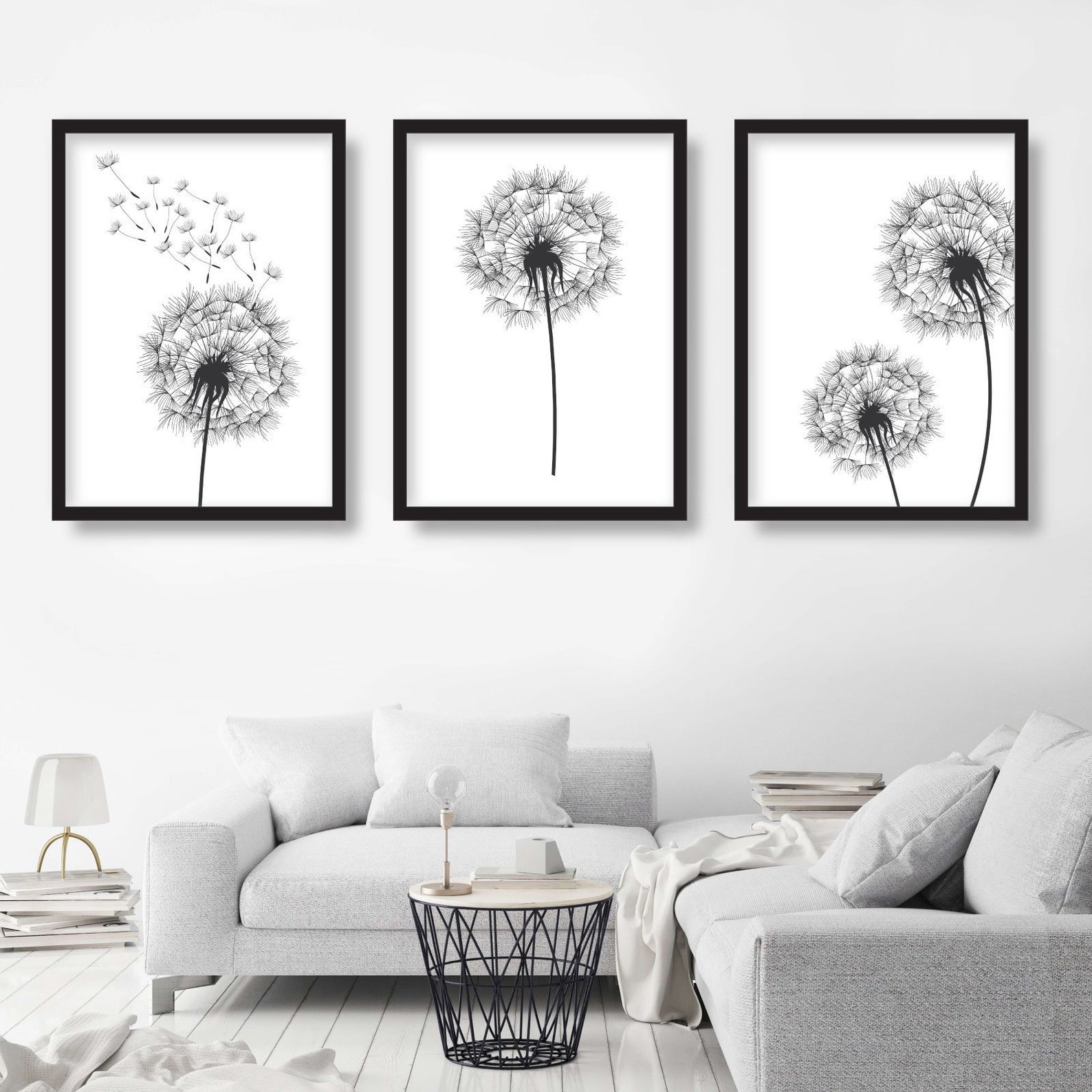 DANDELIONS Set of 3 Gallery Wall Art Prints Dandelion Flower | Etsy