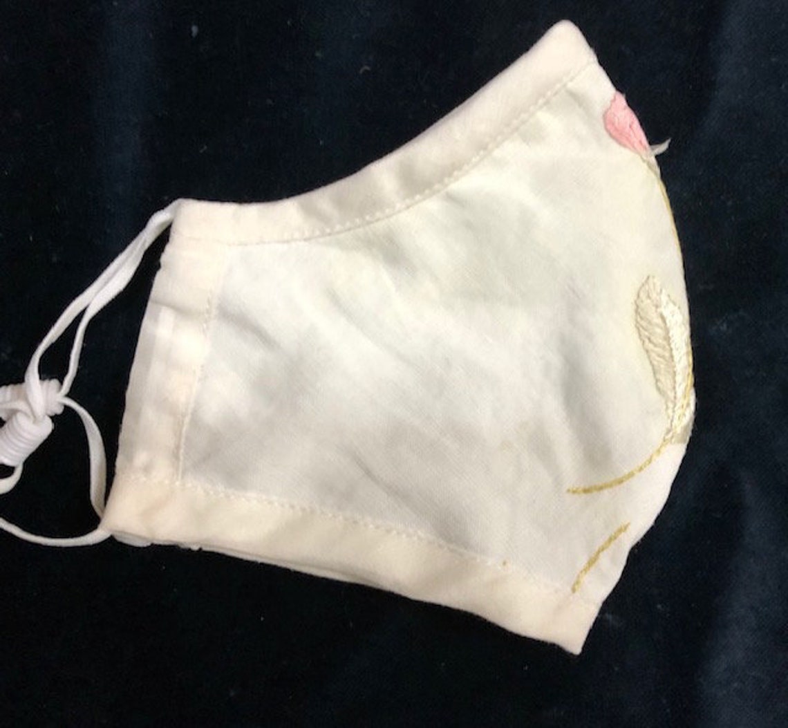 Vintage Linen Doily Fitted Couture Face Mask Smaller Size | Etsy