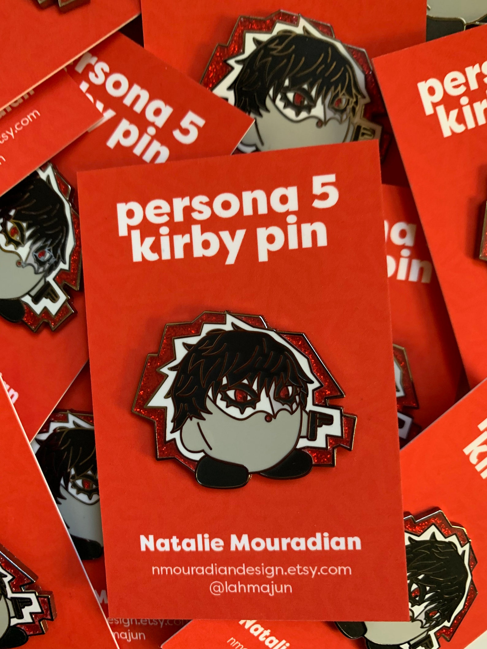Persona 5 Joker Kirby Glitter Enamel Pin | Etsy