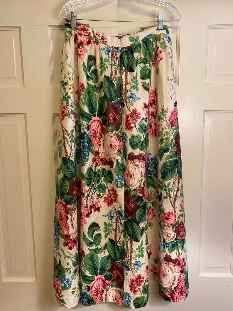 Gorgeous Vintage Long Floral Skirt - Etsy