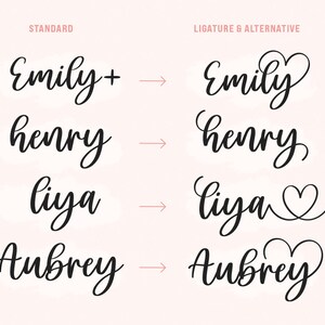 Schreibschrift, Schrift mit Herzen, Schreibschrift, Schrift mit ...