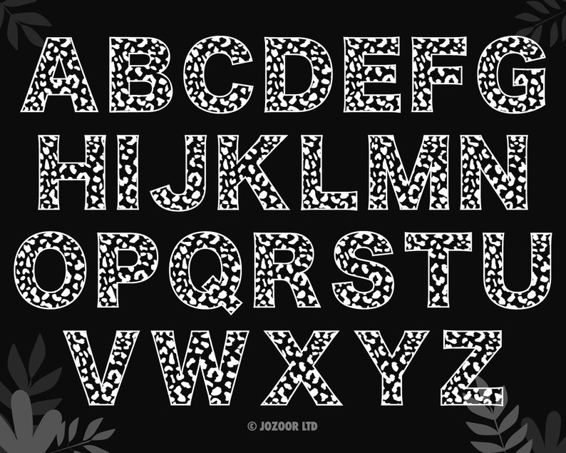 Leopard Font SVG Leopard Alphabet Letters Svg Leopard Print | Etsy