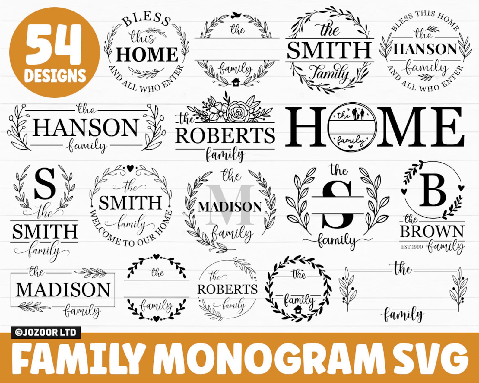 Family Name Monogram SVG Bundle Monogram SVG Split Monogram - Etsy Canada