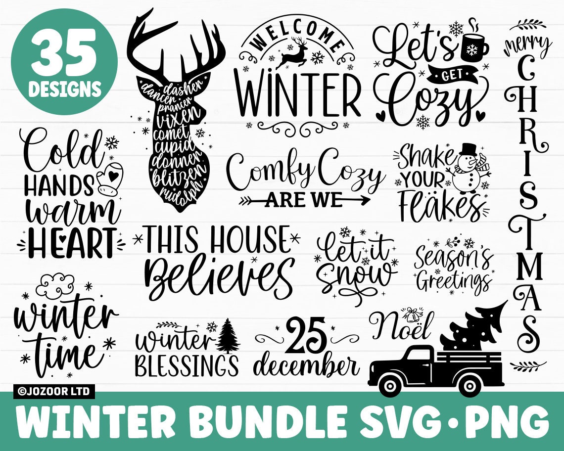 Christmas SVG Bundle Winter SVG Santa SVG Winter Svg - Etsy